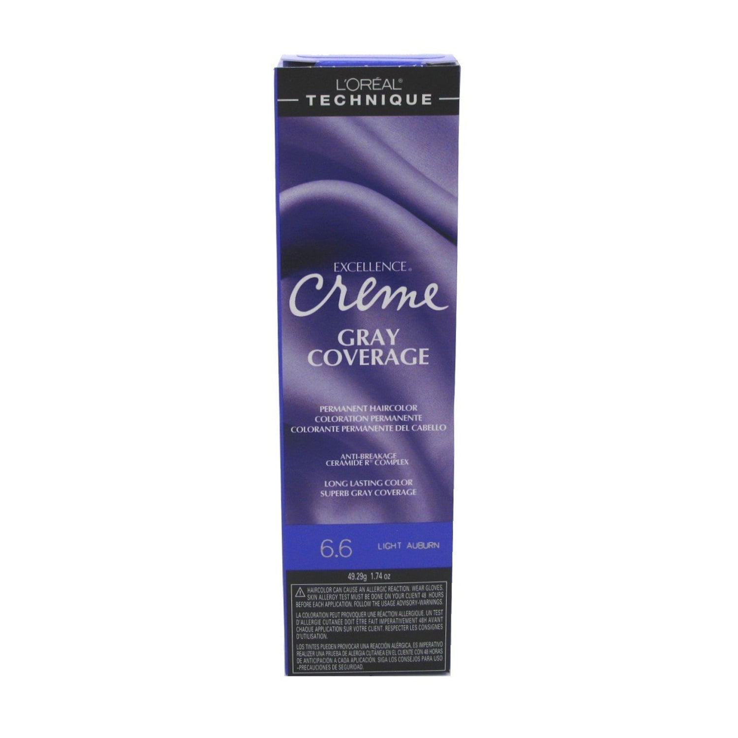 L'Oreal Excellence Gray Coverage Permanent Creme 6.6 Light Auburn 1.74 ...