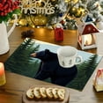 7 Piece Linen Table Runner and Placemats Set, Black Bear Wilderness ...