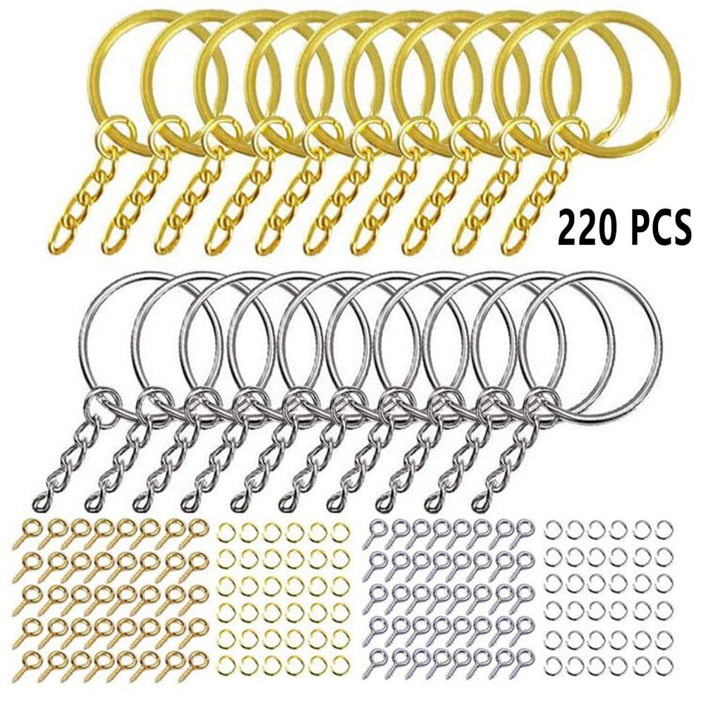Click here for Myg 220pcs Silver Keyring Blanks Tone Key Chains O... prices