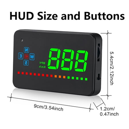 Automobile Head Up Display Rectangular Display 3.5-inch Screen DC 8-18V ...