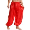 Eandarui Men's Arabian Prince Costume Belly Dance Pants Hippie Harem ...