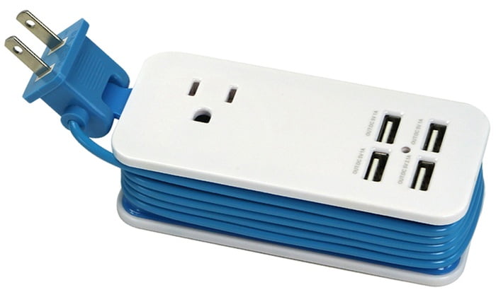 Universal Single Outlet 4 USB Ports Charging Station Adapter Power ...