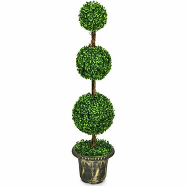 Free Shipping! Costway 4' Artificial Topiary Triple Ball Tree Plant ...