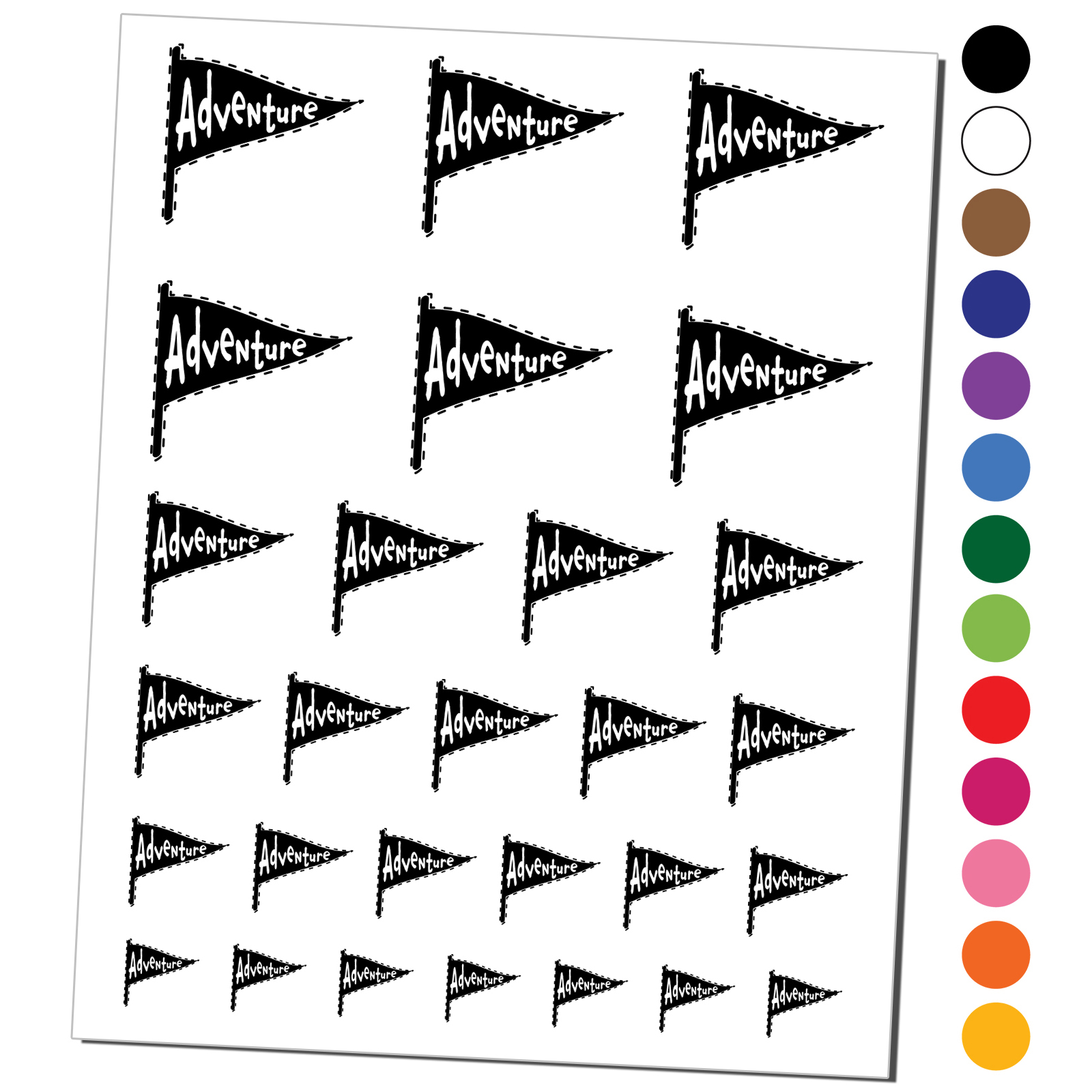 Adventure Flag Water Resistant Temporary Tattoo Set Fake Body Art ...