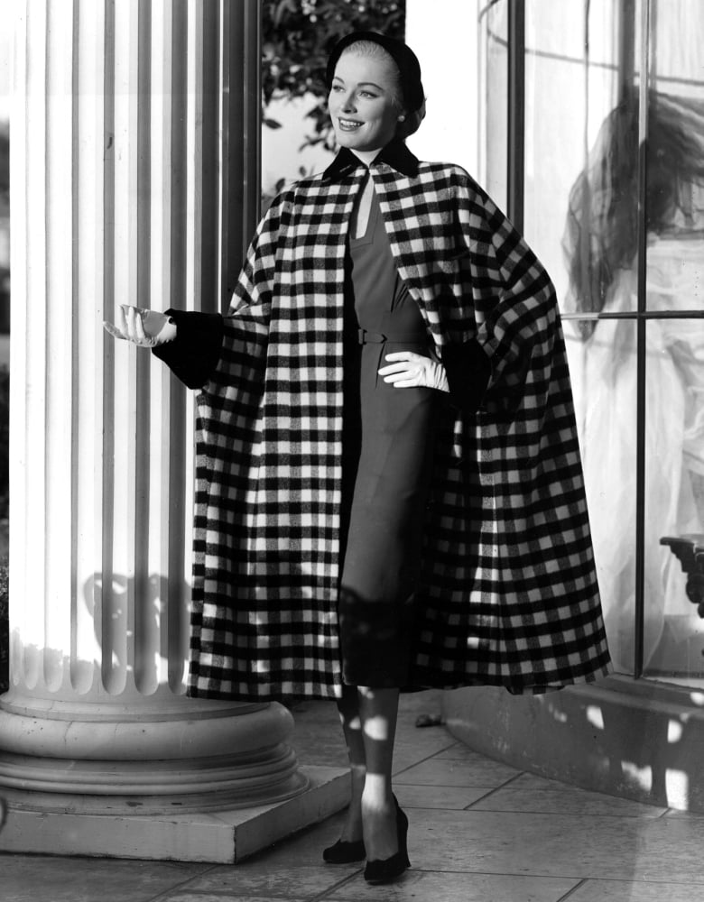 Eleanor Parker Wearing A Checkered Cloak Coat. Photo Print (8 x 10 ...