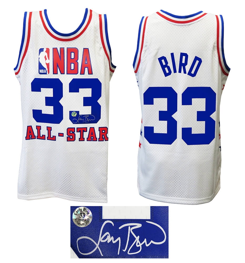 Larry Bird Signed 1985 All Star Game White Mitchell & Ness Throwback ...