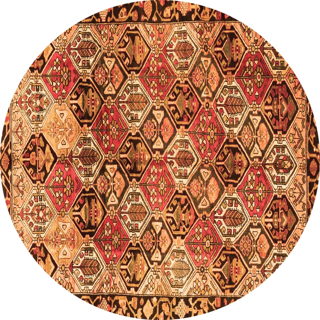 Ahgly Company Indoor Round Persian Orange Traditional Area Rugs, 8 ...