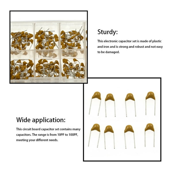 300 Pieces/Set Circuit Board Capacitor 10PF-100PF Multilayer Electric ...