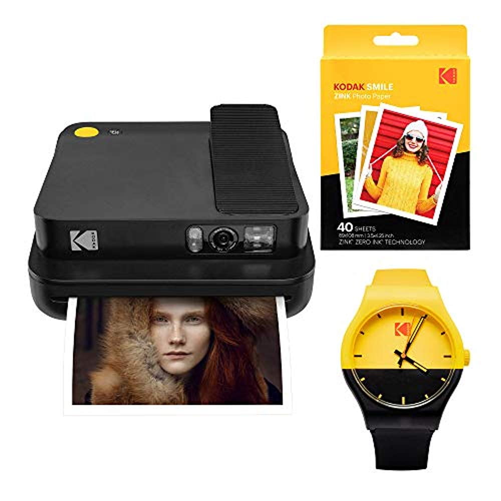 KODAK Smile Classic Digital Instant Camera with Bluetooth (Black) Watch ...