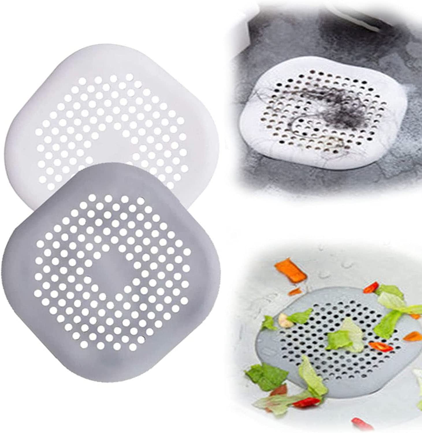 2022 New Shower Drain Cover Hair Catcher, Silicone Deodorant Drain ...