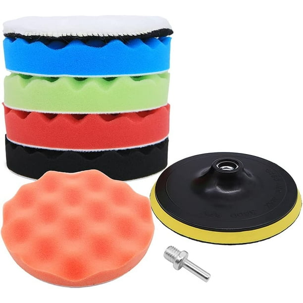 8 Piece Car Polishing Pad Kit, 6 Inch Sponge, Polishing Pad Kit with ...