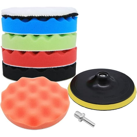 8 Piece Car Polishing Pad Kit, 6 Inch Sponge, Polishing Pad Kit with ...