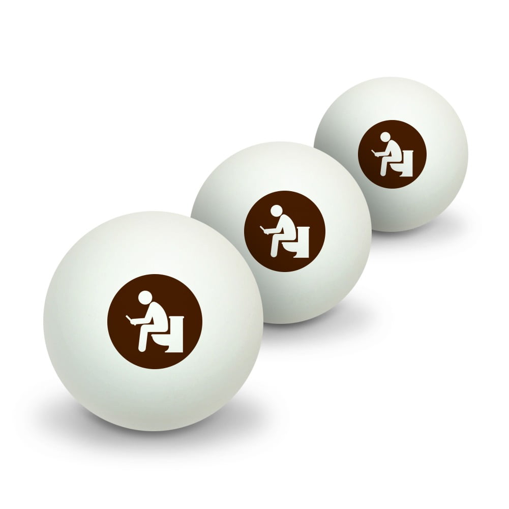 Man Pooping on Toilet Funny Novelty Table Tennis Ping Pong Ball 3 Pack ...