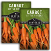 2 Packs Little Fingers Carrot - Non-GMO Heirloom Vegetable Seeds - Full ...