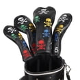 4Pcs Waterproofs Golfs Headcover PU Leather Golfs Club Head Cover Skull ...