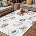 Cartoons Animals Outdoor Rug 4x6 ft Watercolor Fox Sleeping Raccoons ...