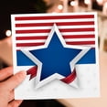 3drose, a Blue Star with Red White and Blue Background, 6 Greeting ...