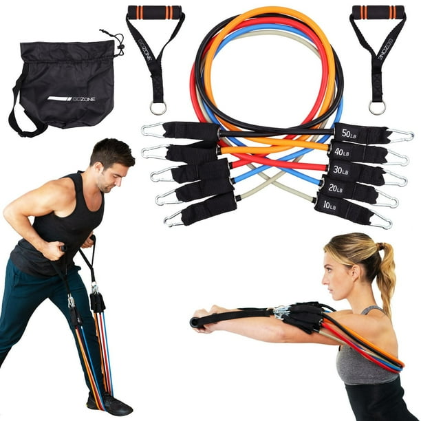 GoZone All-in-One Resistance Band Set – Multi-Colour, Includes ankle ...