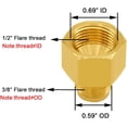 CRKMGS-Brass Flare Tube Fitting Coupling Gas Adapter 1/2" Female x 3/8 ...