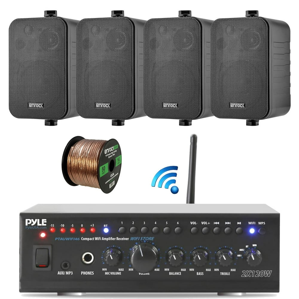 Pyle WiFi Bluetooth Stereo Amplifier 240 Watt Home Theatre Receiver 2x pyle-wifi-bluetooth-stereo-amplifier-240-watt-home-theatre-receiver-2x