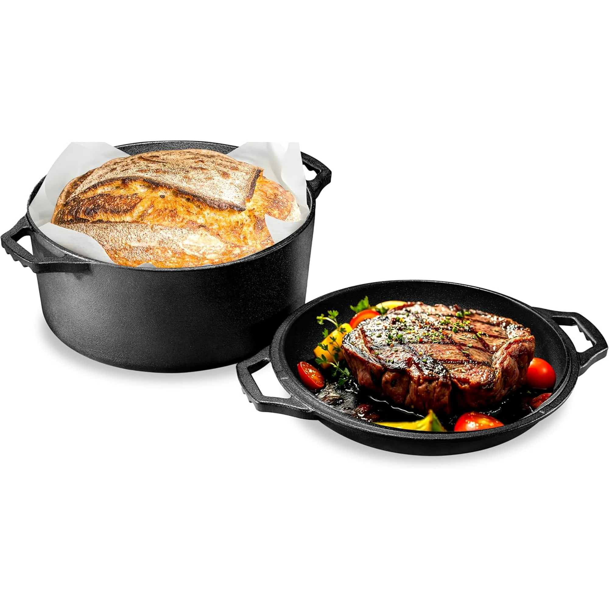 Click here for Zorvita Nutrichef Cast Iron Double Dutch Oven Mult... prices