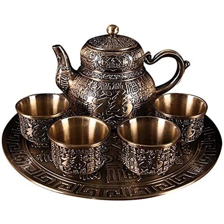 Bronze Tea Set Chinese Style White Wine Glass High-End Domestic Hip ...