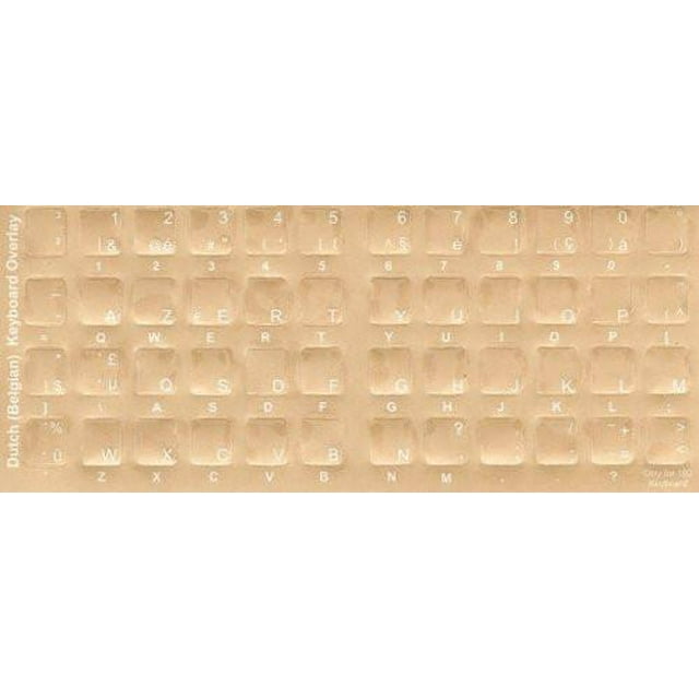 Dutch Keyboard Stickers - Labels - Overlays with White Characters for ...