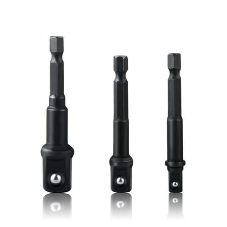 Drill Socket Adapter Shank to Square Impact Driver Extension Bits Kit ...