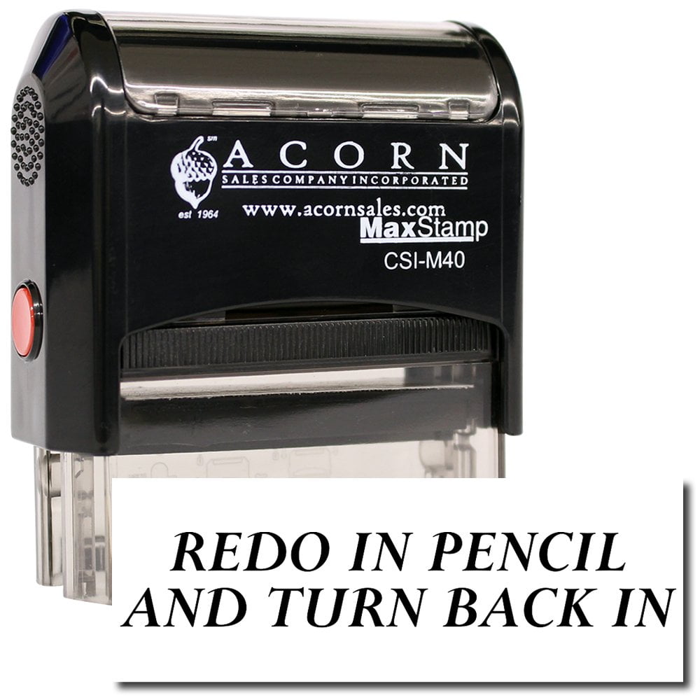 Large Self-Inking Redo In Pen And Turn Back In Stamp with Brown Ink ...