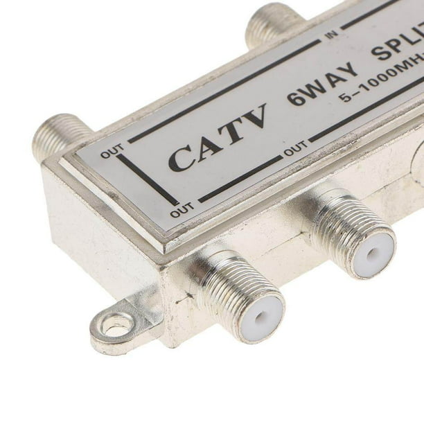 ruzhgo 6 Way Coaxial Coax Cable TV Splitter for Video VCR RF Antenna ...