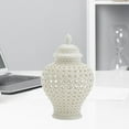 Ceramic Ginger Jar with Lid Decorative Flower Vase Display Jars Lattice ...