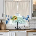 Blue Poppy Swag Curtain Valance for Window 2 Panels Spring Florals ...