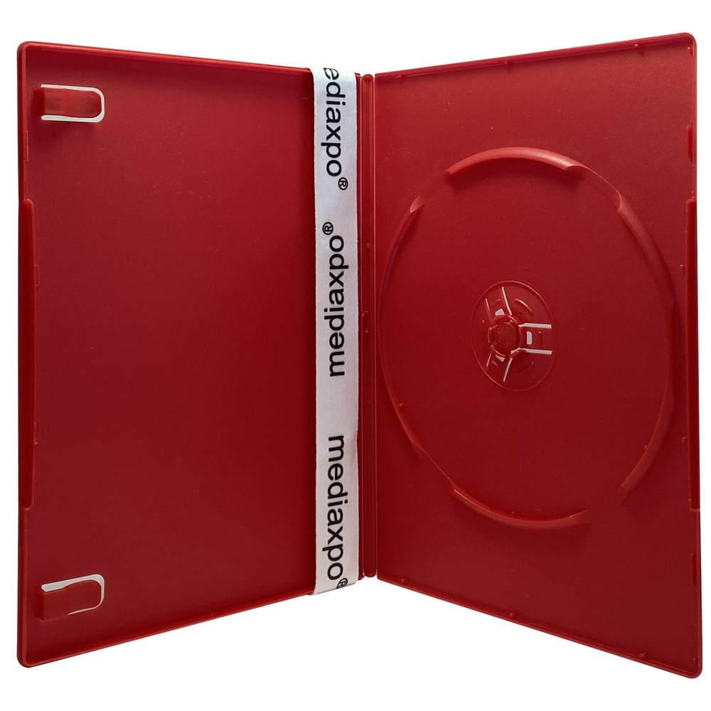 CheckOutStore 25 SLIM Solid Red Color Single DVD Cases 7MM - Walmart ...