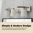 Dorence Bathroom Vanity Light Bar - Modern Glass Shade, 3 Lights, LED ...