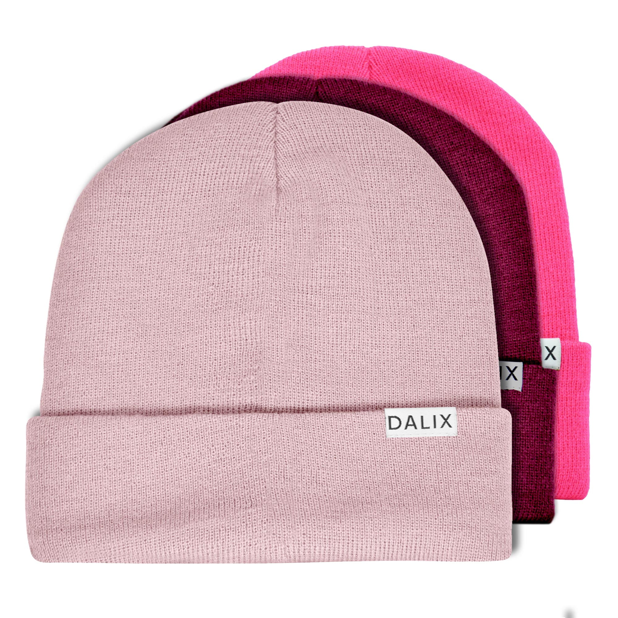 DALIX Assorted 3 Adult 12" Cuff Beanie Cap 3 Pack - Walmart.com
