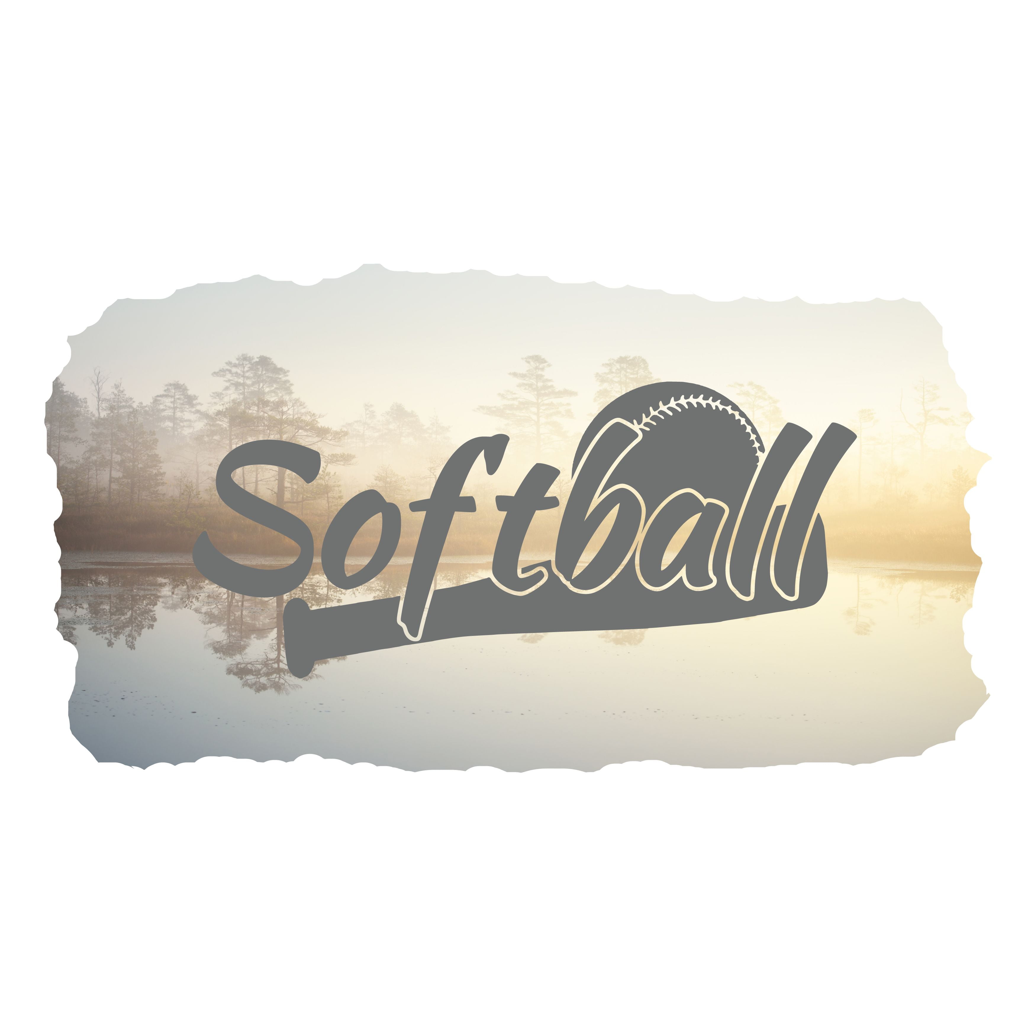 Sports Wall Decals for Boys Bedroom - Softball and Bat on Lake ...