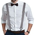Buyless Fashion 2 pack Suspenders for Men - 48" Adjustable Straps 1 1/4" - X Back with Black ...