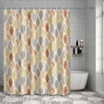 Bathroom Shower Curtain Autumn Leaves Orange Gradient Leaf Waterproof ...