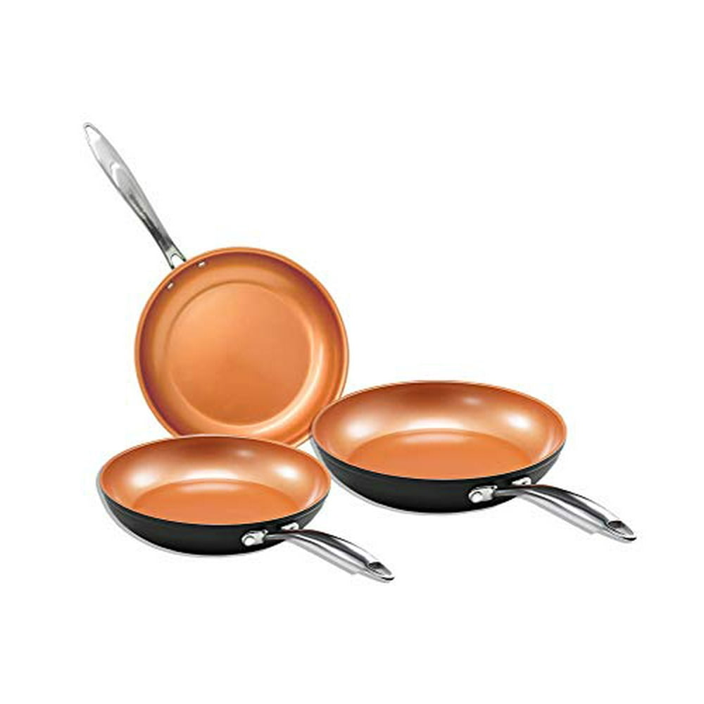 Gotham Steel Hard Anodized 8” 10” And 12” Premium Chefs Skillet Set