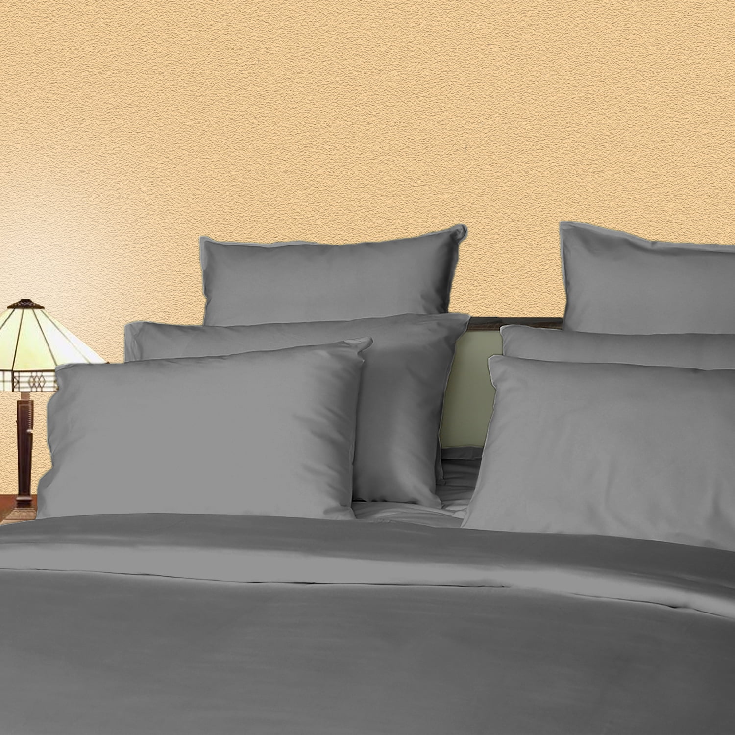 Just Linen 210 TC 100% Cotton Percale, Solid Color, 4 Piece King Sheet ...