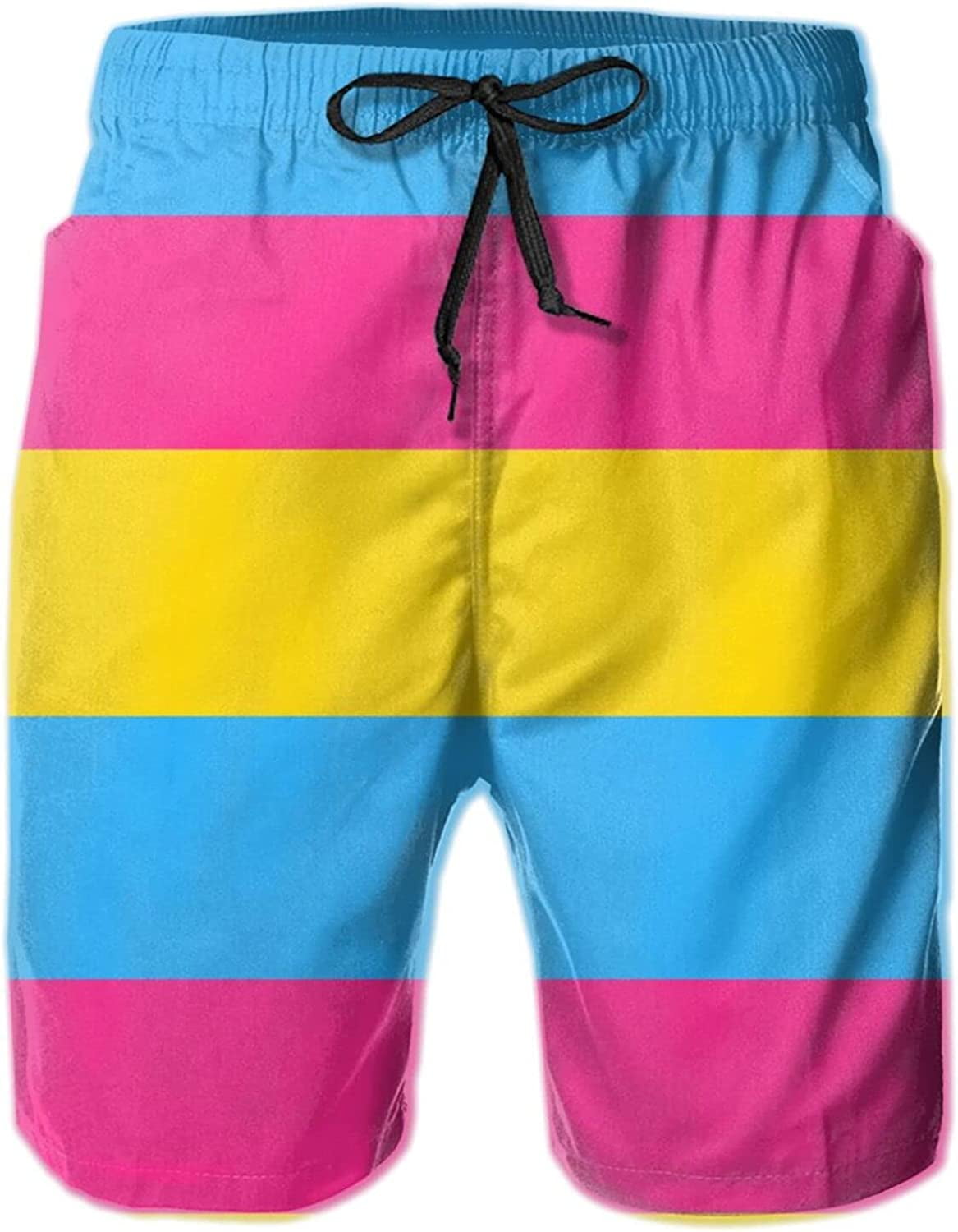 Men's Pansexual Pride Flag Swim Trunks Man's Shorts Summer Surf Swim ...