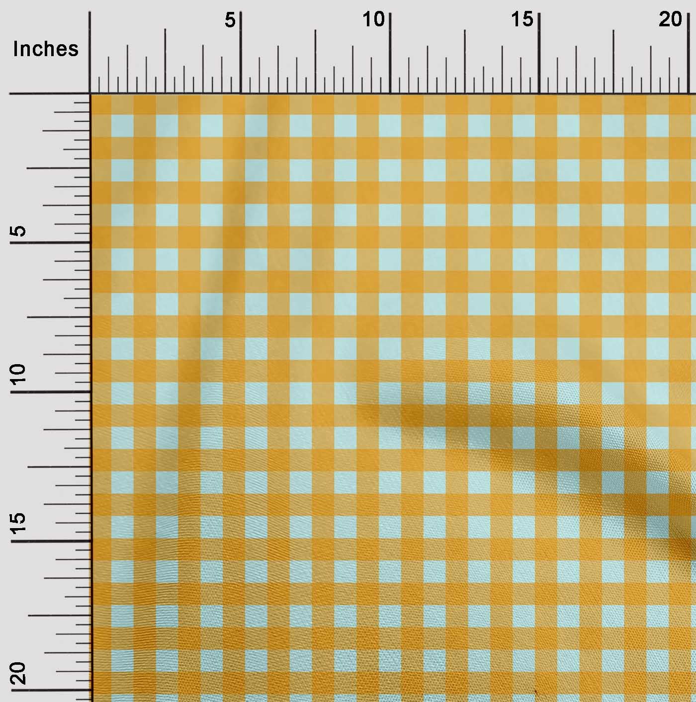 oneOone Organic Cotton Voile Fabric Gingham Check Print Fabric By The ...