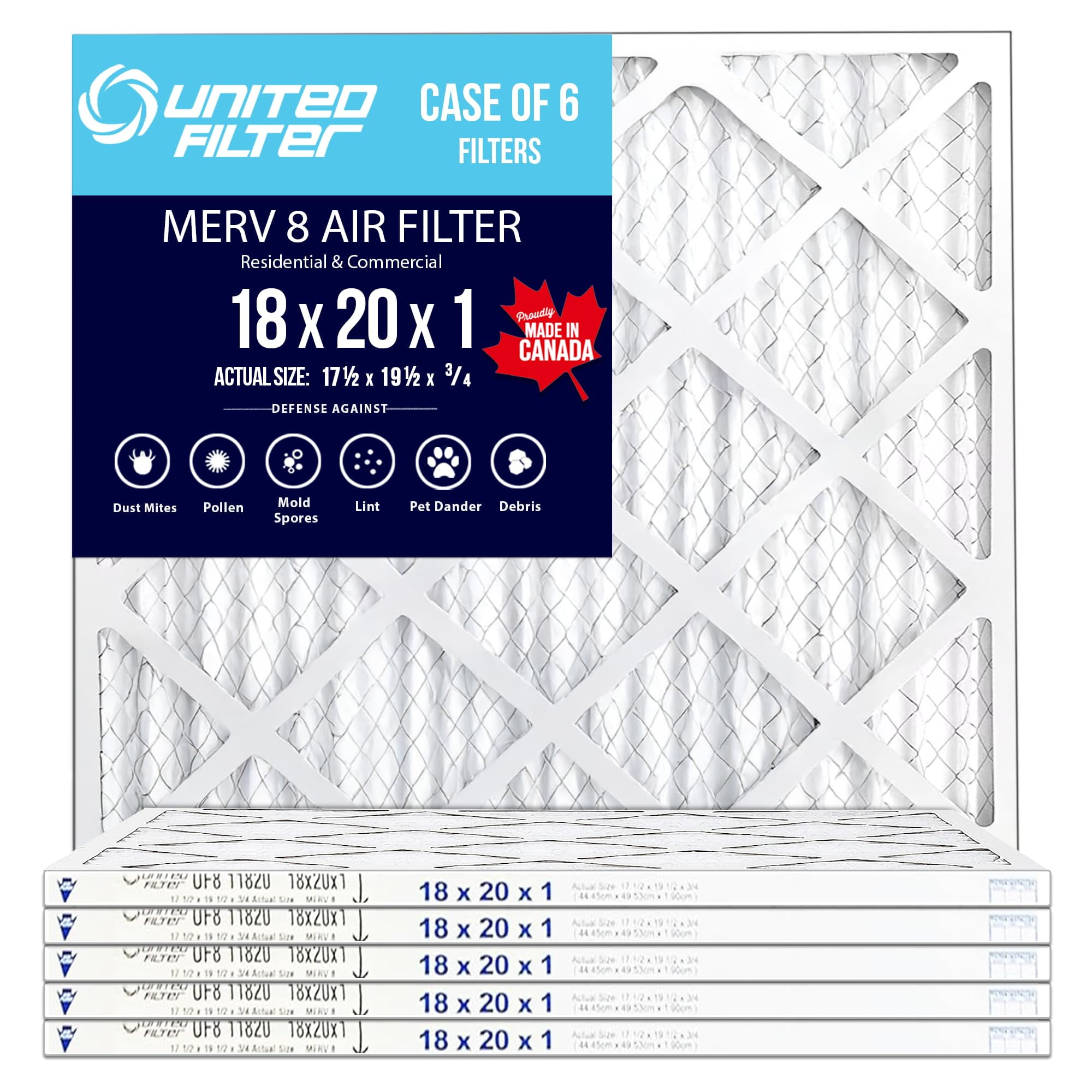Click here for United Filter 18x20x1 Merv 8 Furnace Air Filter -... prices