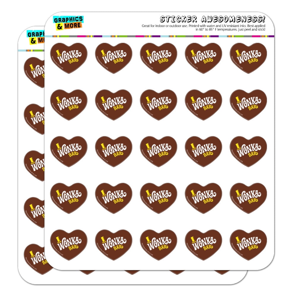 Willy Wonka and the Chocolate Factory Wonka Bar Logo Heart Shaped ...
