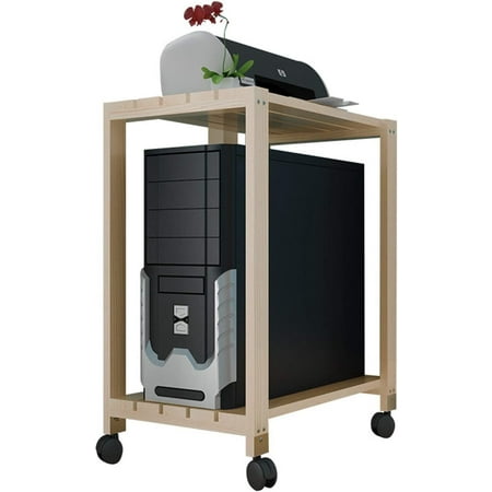 CPU Tower Stand Cart Mobile CPU Holder Wooden Storage Rack 2Tier CPU ...