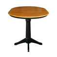 36" Round Counter Height Table with 12" Leaf - Black/Cherry - Walmart.com