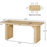 Tribesigns Modern Dining Table for 6 People, 63-Inch Kitchen Table with ...