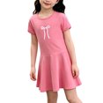 Babcutegg Bow-Print A-Line Short-Sleeve Casual Dress For Girls ...