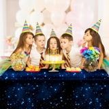 2Pcs Themed Space Tablecloth - Starry Sky Night, Galaxy Table Cover ...