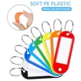 50PCS Plastic Key Tags With Split Rings Reusable Keychain Labels ID ...